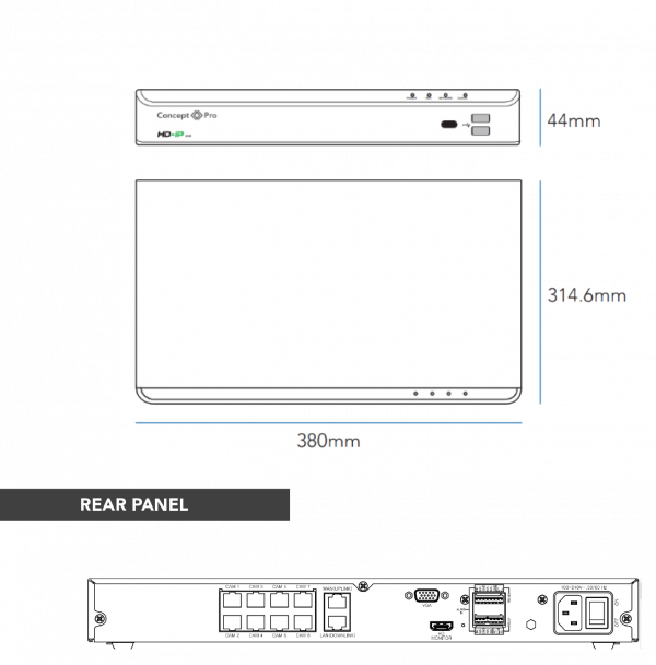 8 Channel 8MP Professional NVR - Concept Pro
