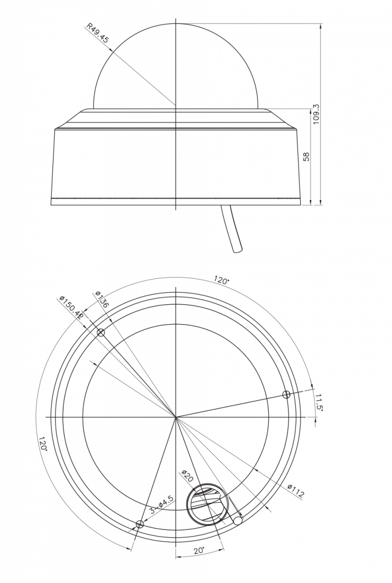 2MP AHD Manual Varifocal Internal Dome Camera (No IR, Smoked Dome ...